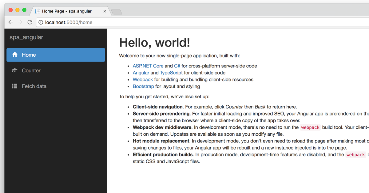 ASP.NET Core 2.0でSPAテンプレートを使おう【前編】 (1/2)|CodeZine（コードジン）