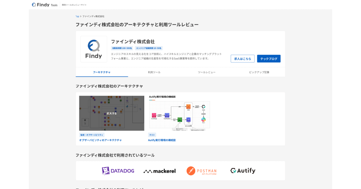 開発ツールレビューサイト「Findy Tools」、レビュアー企業のアーキテクチャを公開|CodeZine（コードジン）